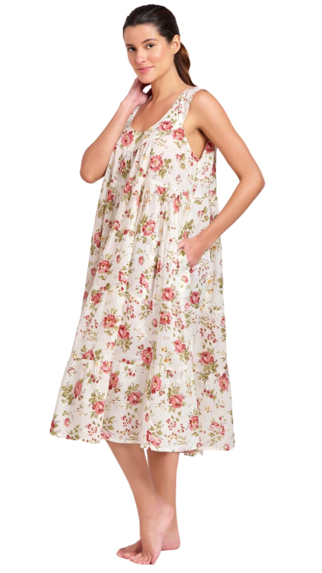 Chic Floral Maxi Nightdress | 100% Cotton Sleepwear for Women – THE ...